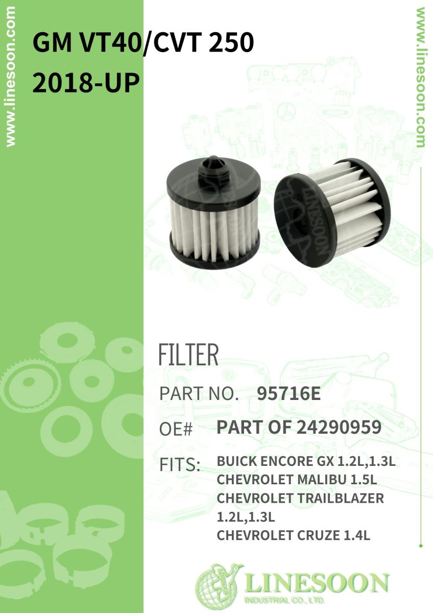 ROLLOUT - FILTER #95716E (GM VT40/CVT 250, PART OF OE#24290959) - LINESOON